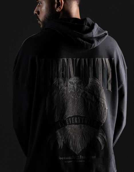 Identity Eagle - Drop Shoulder Hoodie Black – Angi Clothing